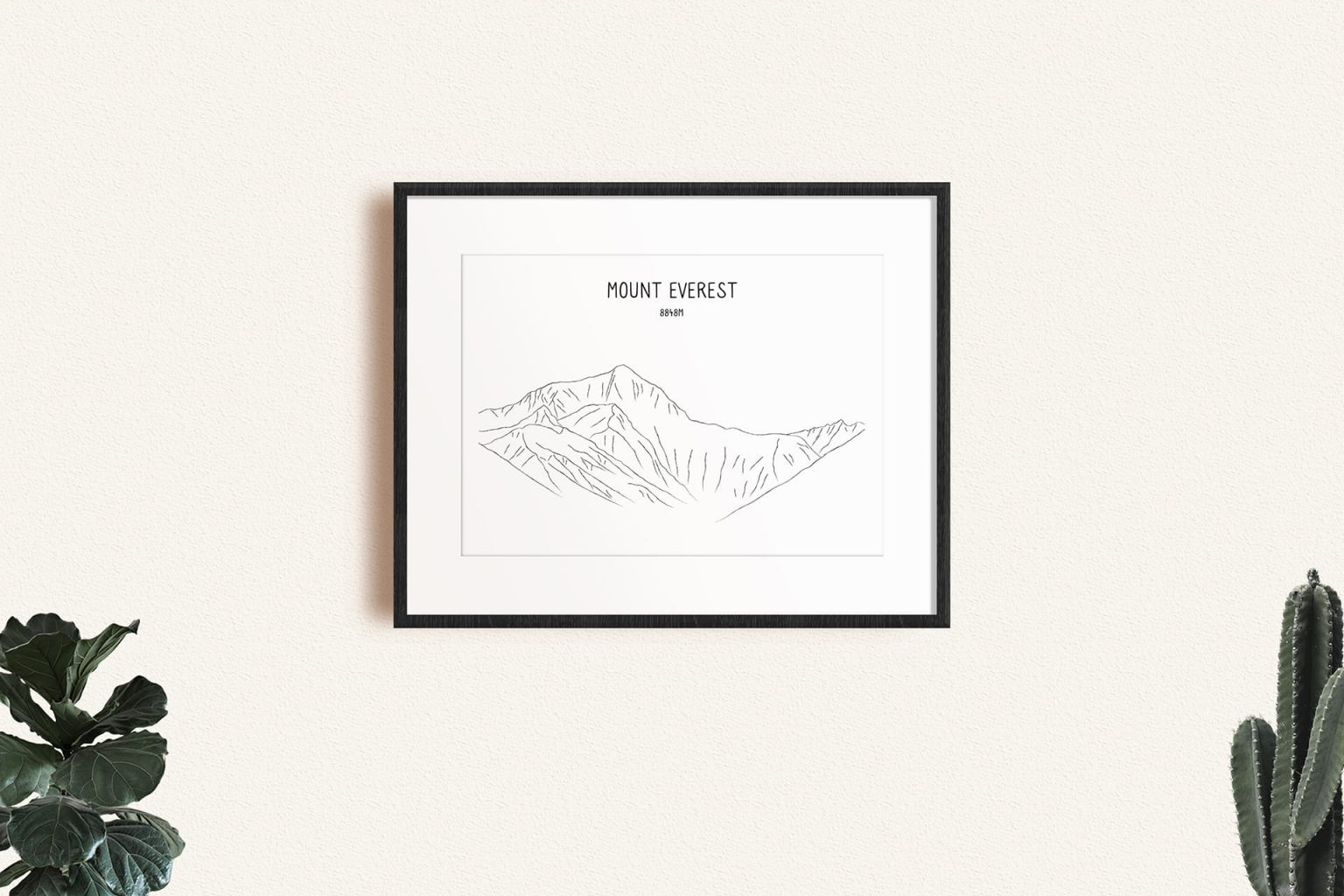 Mount Everest Line Art Print (v2) - In from the Wild