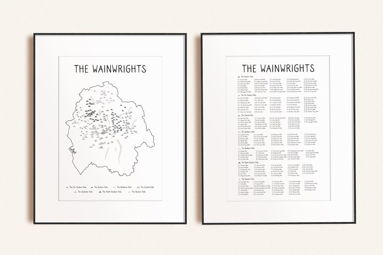 Wainwrights Map Art Print (Version 1) - In from the Wild