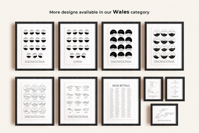 Snowdon Line Art Print - In from the Wild