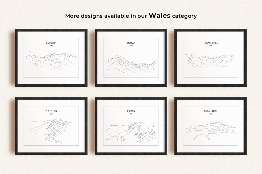 Brecon Beacons Horseshoe Line Art Print - In from the Wild